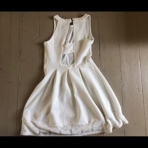 Xhilaration | Dresses | Creamwhite Waffle Pattern Dress With Lace ...